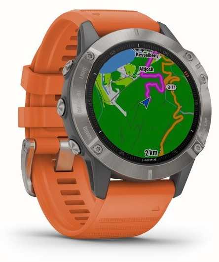 Garmin Fenix 6 Pro Titânio De Safira Pulseira De Borracha Laranja 010 02158 14 First Class